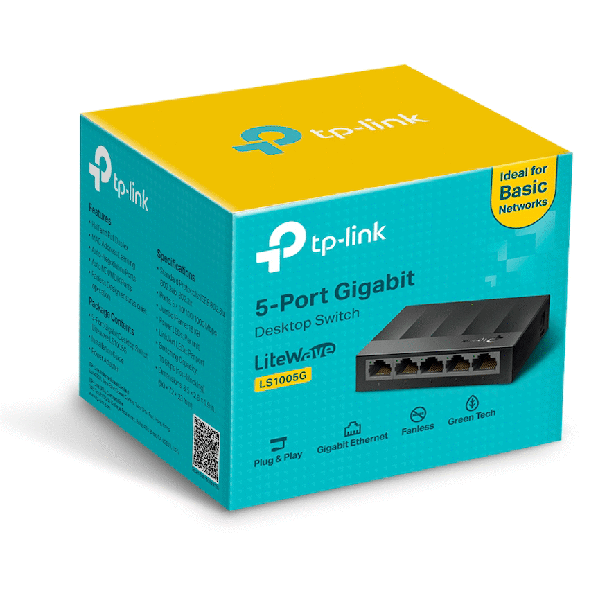 TP-Link LiteWave LS1005G 5-Port Gigabit Desktop Switch - Tribecca Supplies