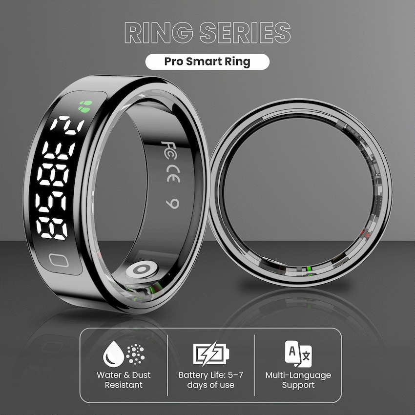 Volkano Ring Series Ring Pro Smart Ring with Charging Case - 19.9mm ...